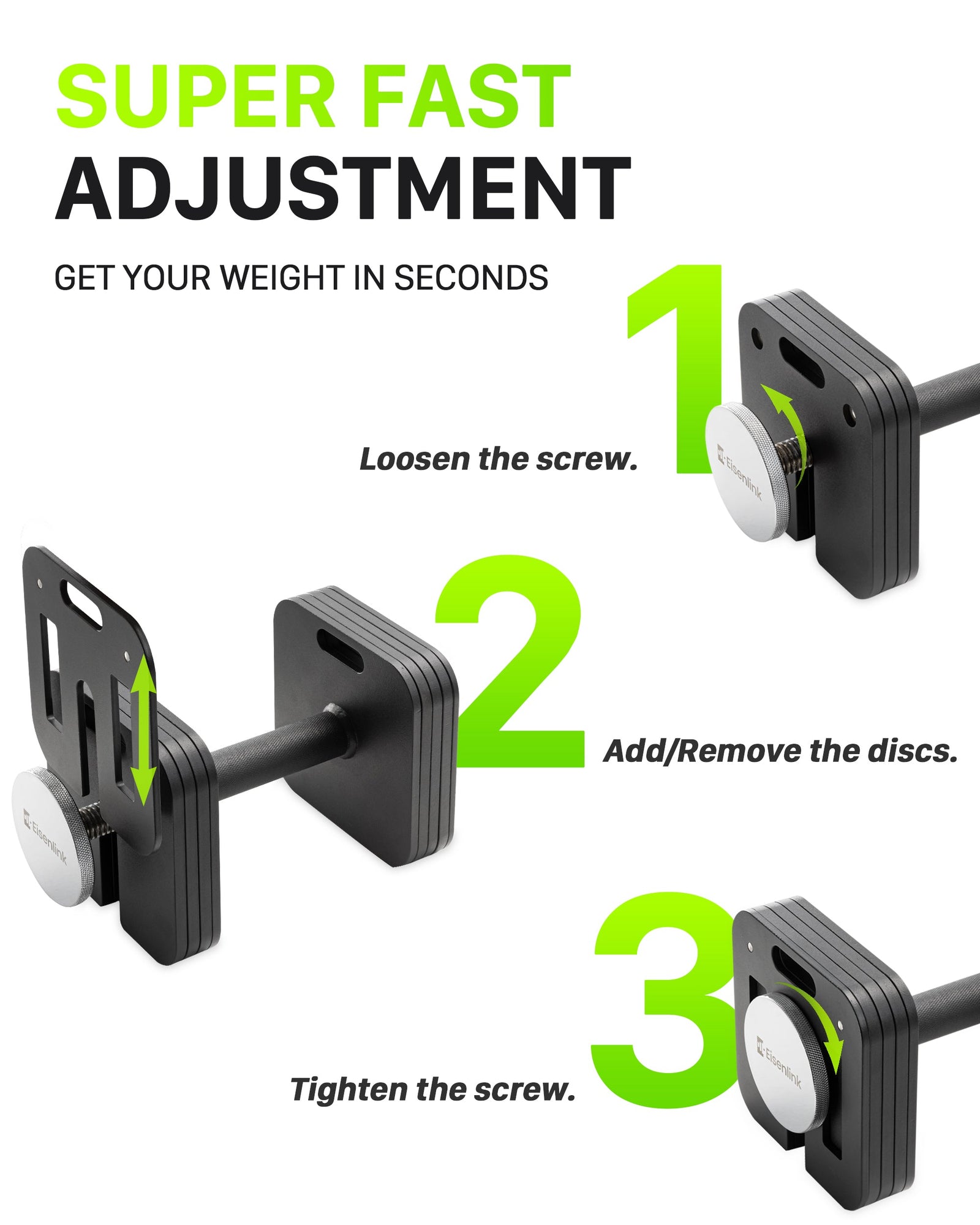 Adjustable Square Dumbell, 5lb Increments【used-good】